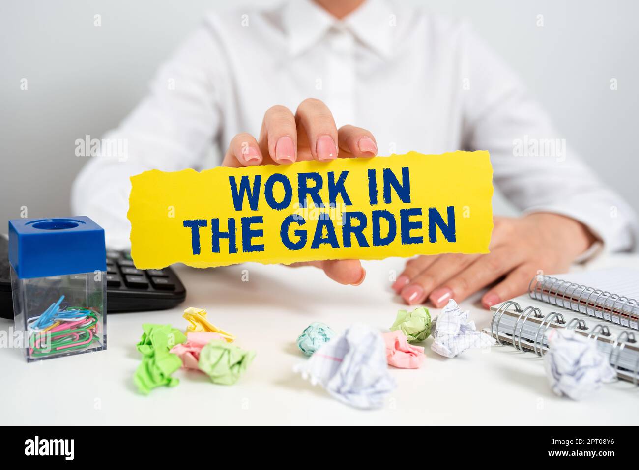 Sign displaying Work In The GardenTending the Lawn Yard Plant Seedlings ...