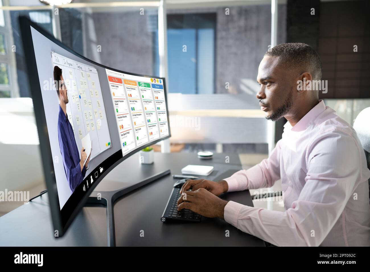 Online Virtual Training Video Conference Webinar Meeting Stock Photo ...