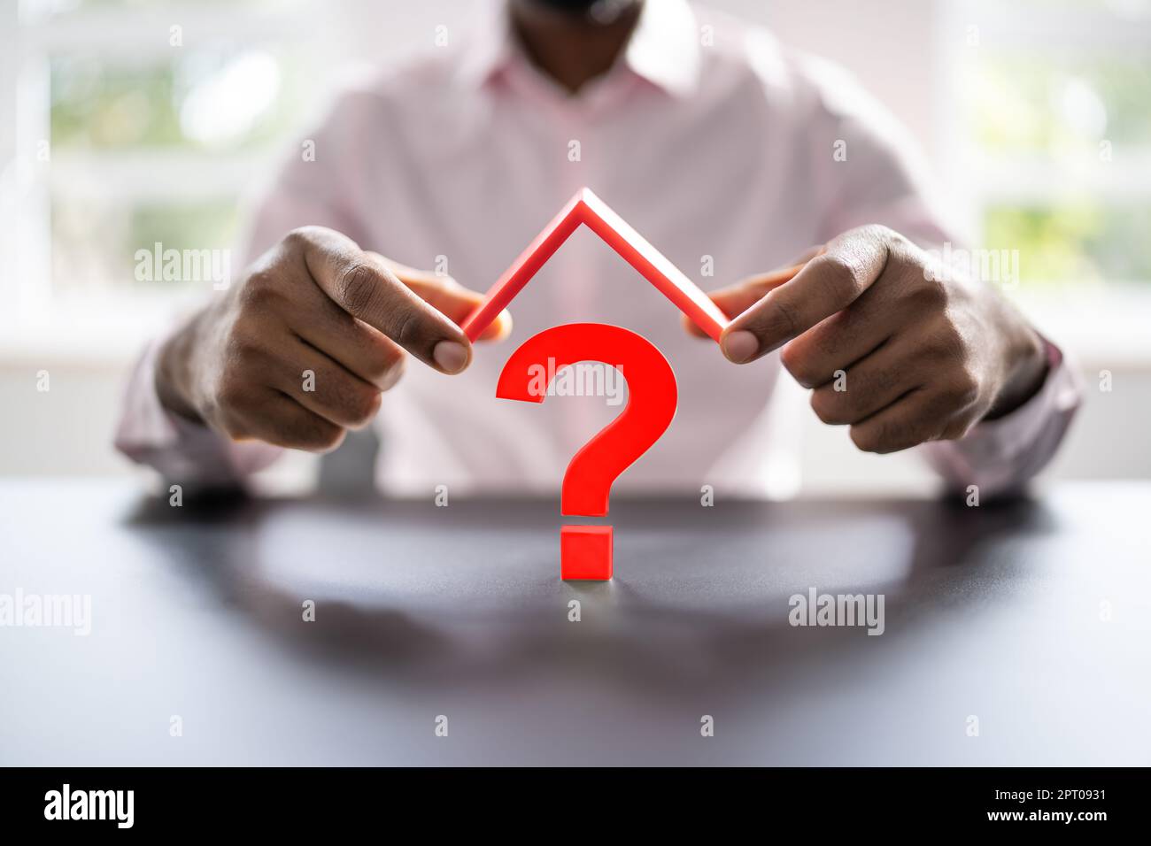 Real Estate House Question Mark And Mortgage Confusion Stock Photo - Alamy
