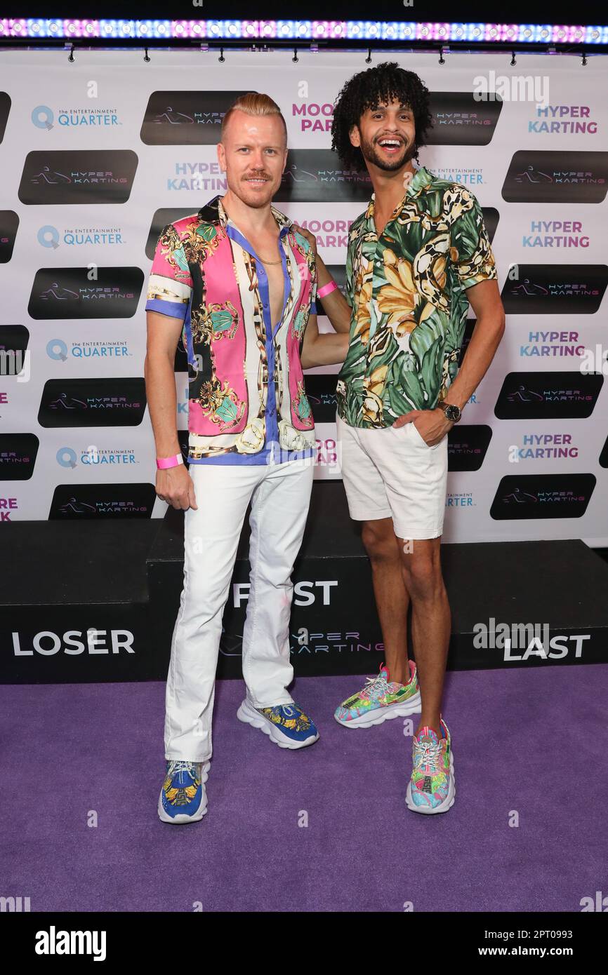 April 27, 2023: TOM GAY (R) attends the Hyper Karting Celebrity Event ...