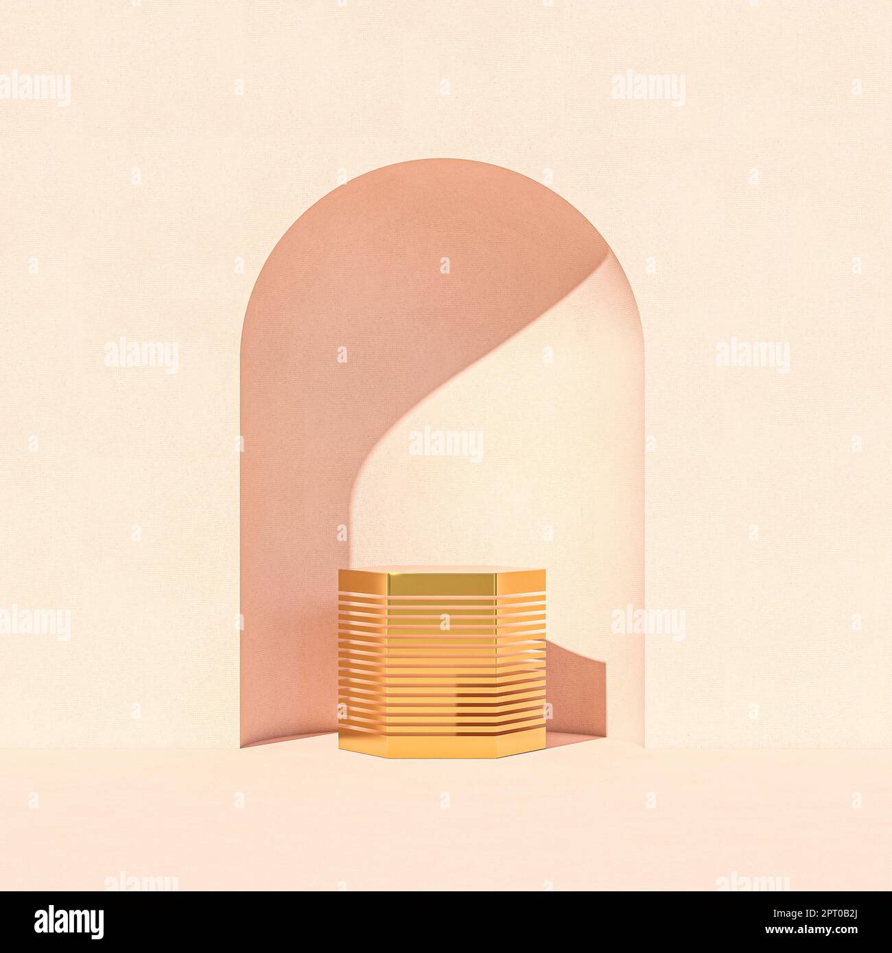 Pink 3d podium hexagonal hi-res stock photography and images - Alamy