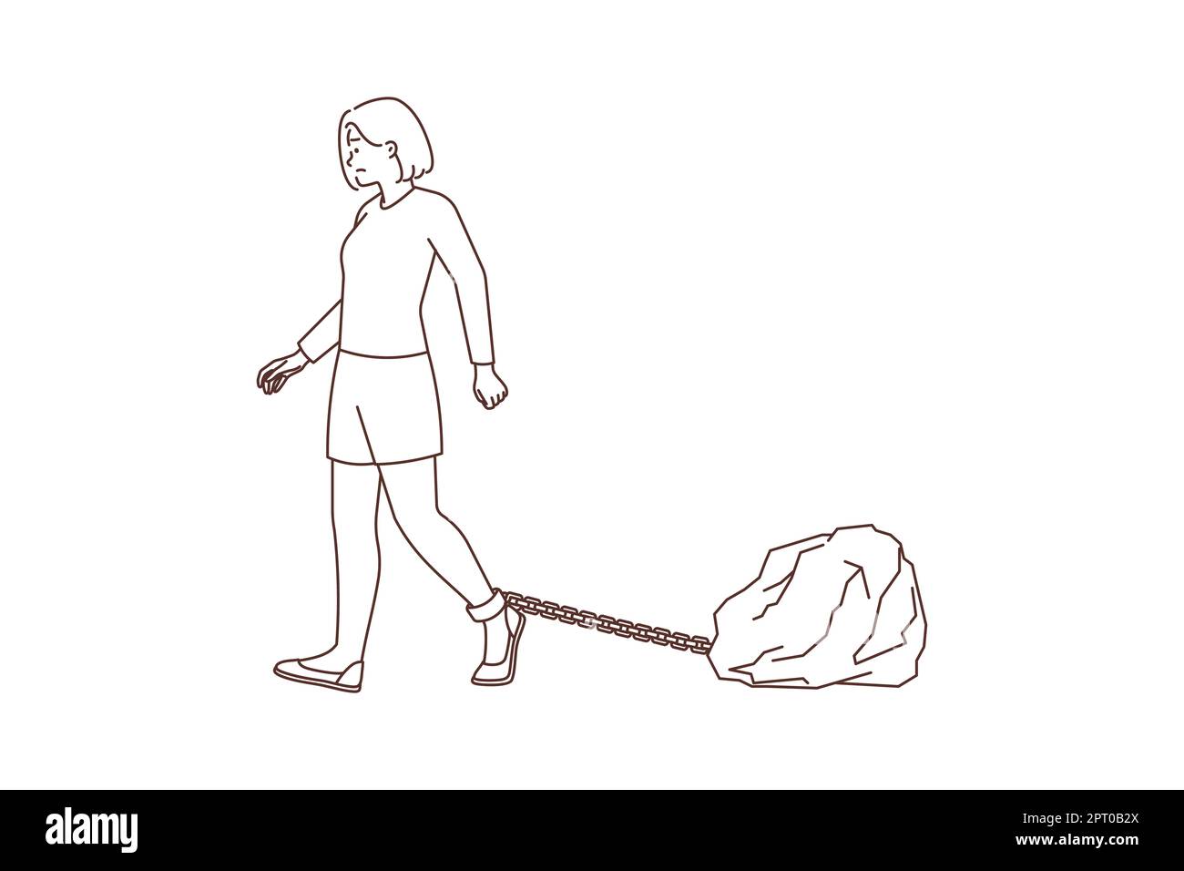 Businesswoman walking with burden on leg suffer from work duties and ...