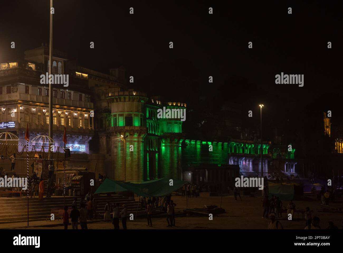 Architecture of ancient building, Historic Varanasi city with ancient ...