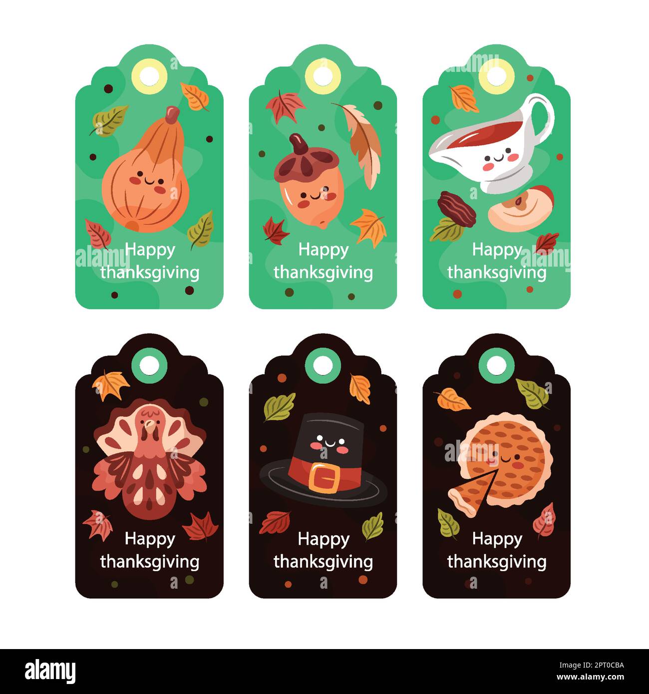 Cute autumn and Thanksgiving gift tags bundle Stock Vector Image & Art ...