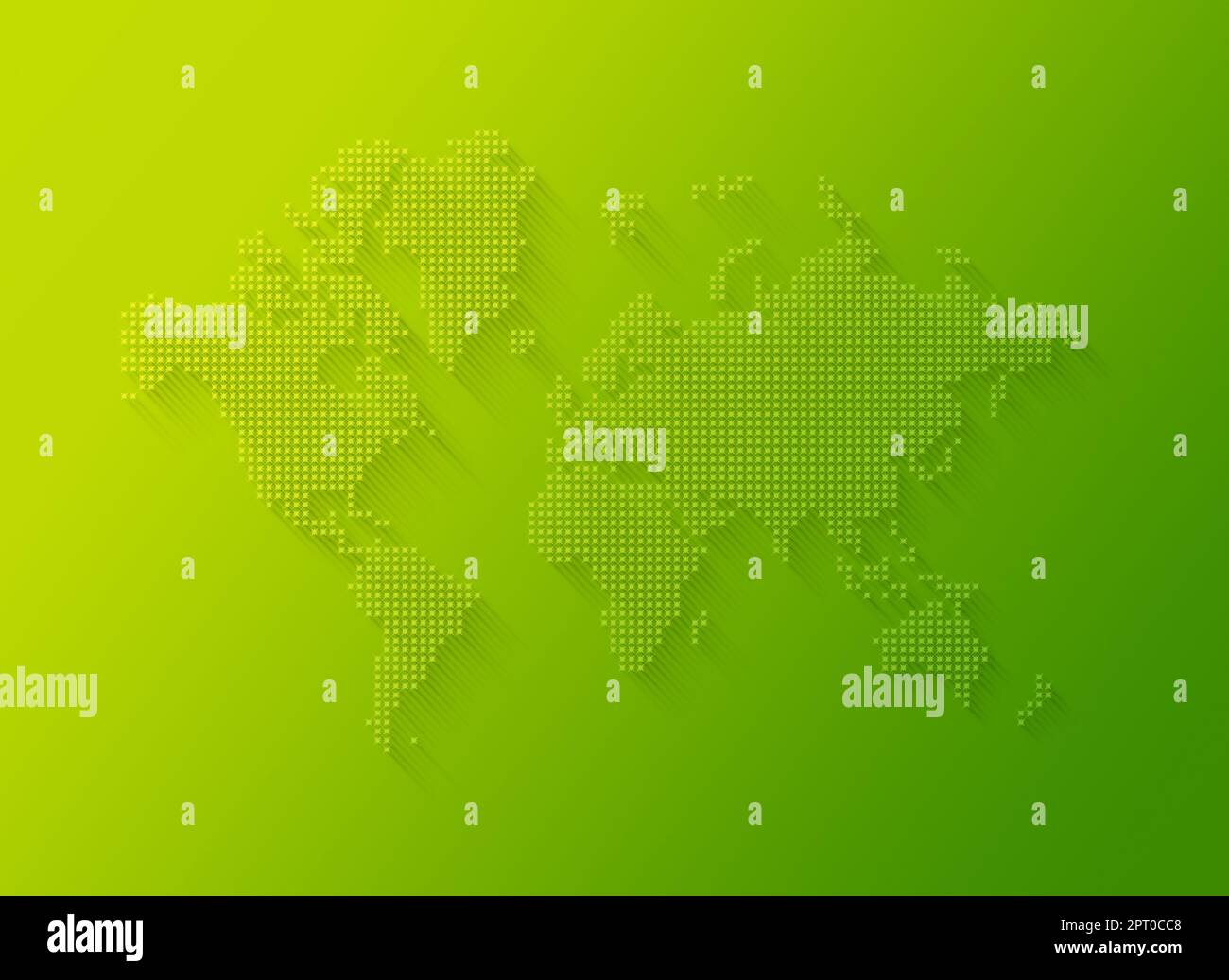 Illustration of a world map made of stars isolated on a green ...