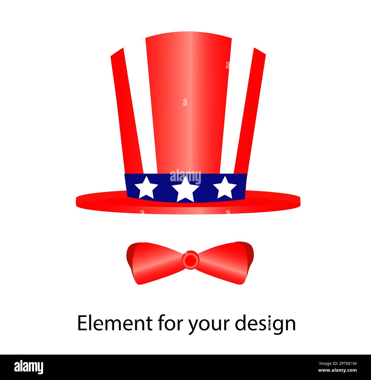 Hat top hat in red-blue colors with stars. The national flag of america ...