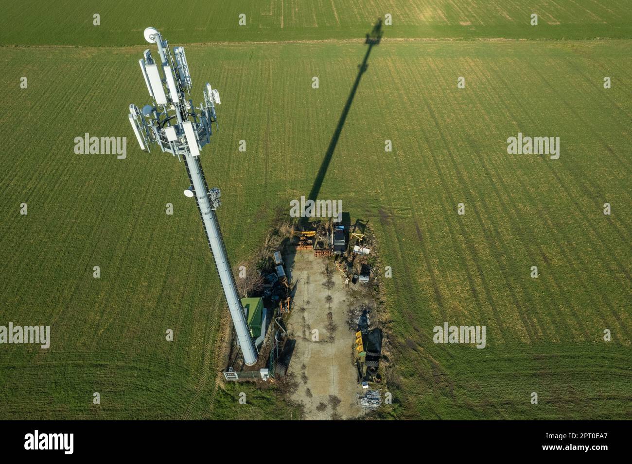 5G Cell Towers on countryside rural background in Italy Stock Photo - Alamy