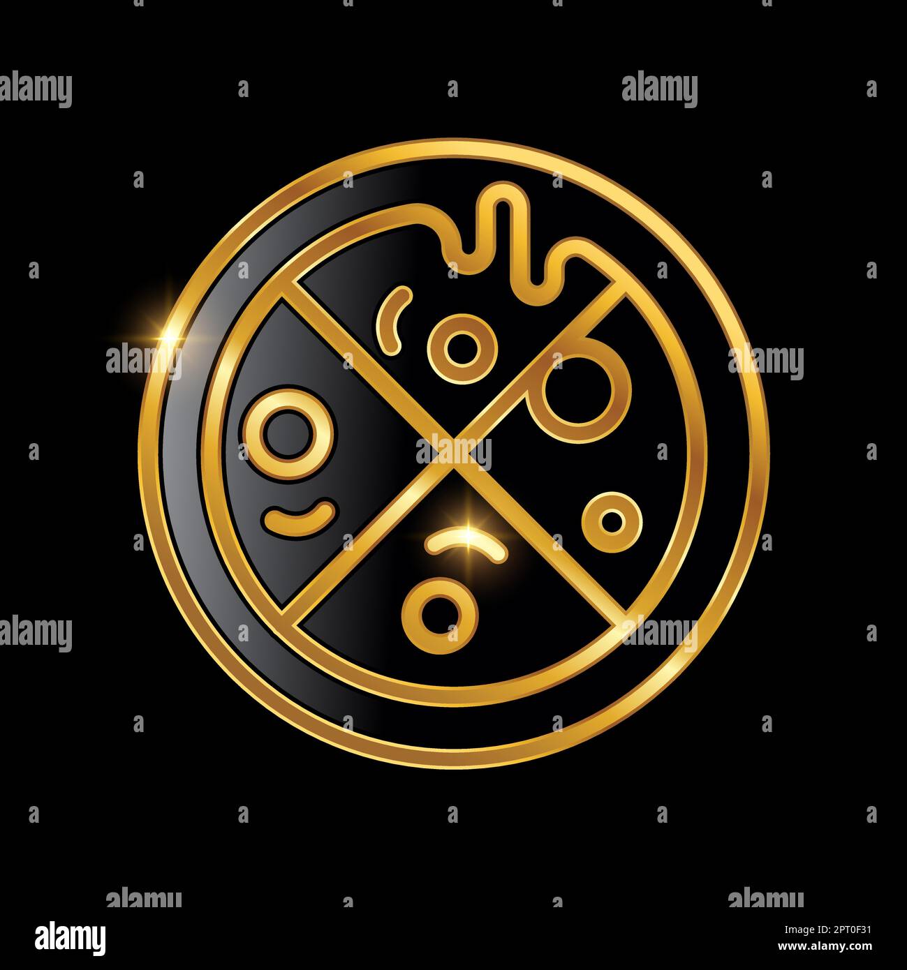 Golden Luxury Pizza Vector Icon Stock Vector Image & Art - Alamy