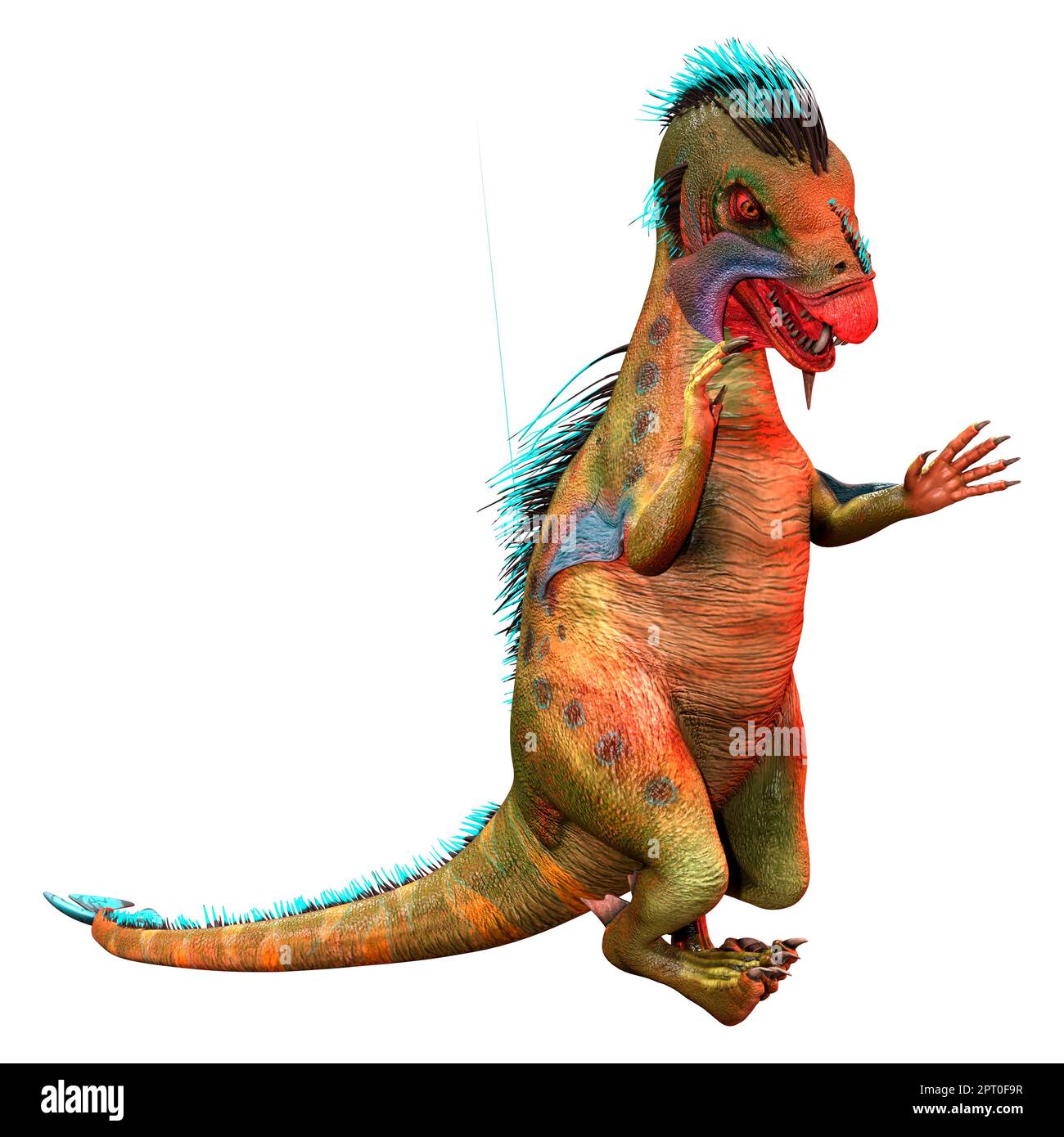 3D rendering of a science fiction alien dinosaur isolated on white ...