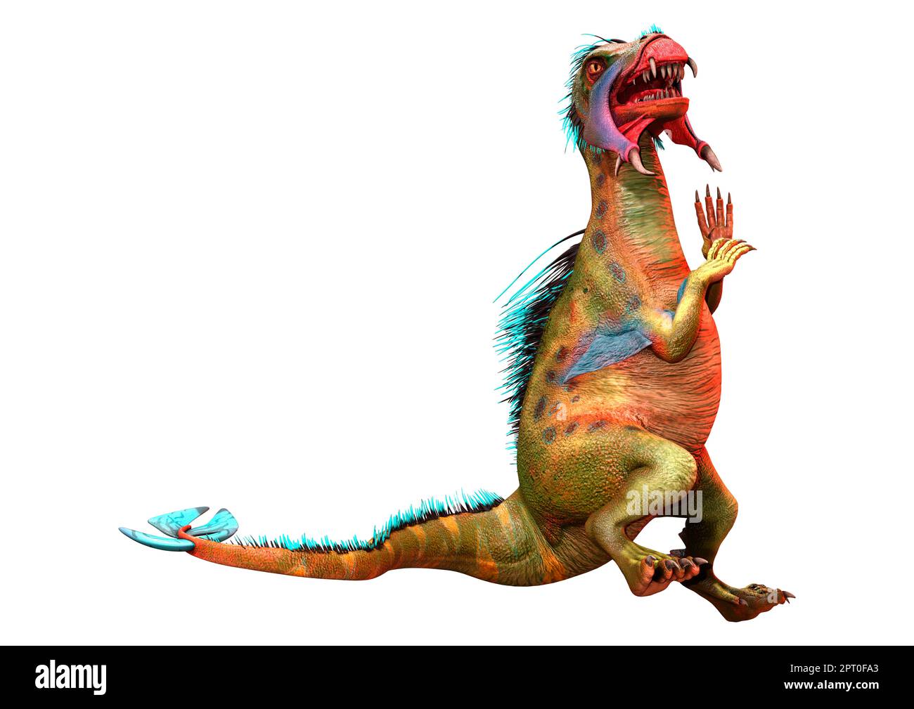 3D rendering of a science fiction alien dinosaur isolated on white ...