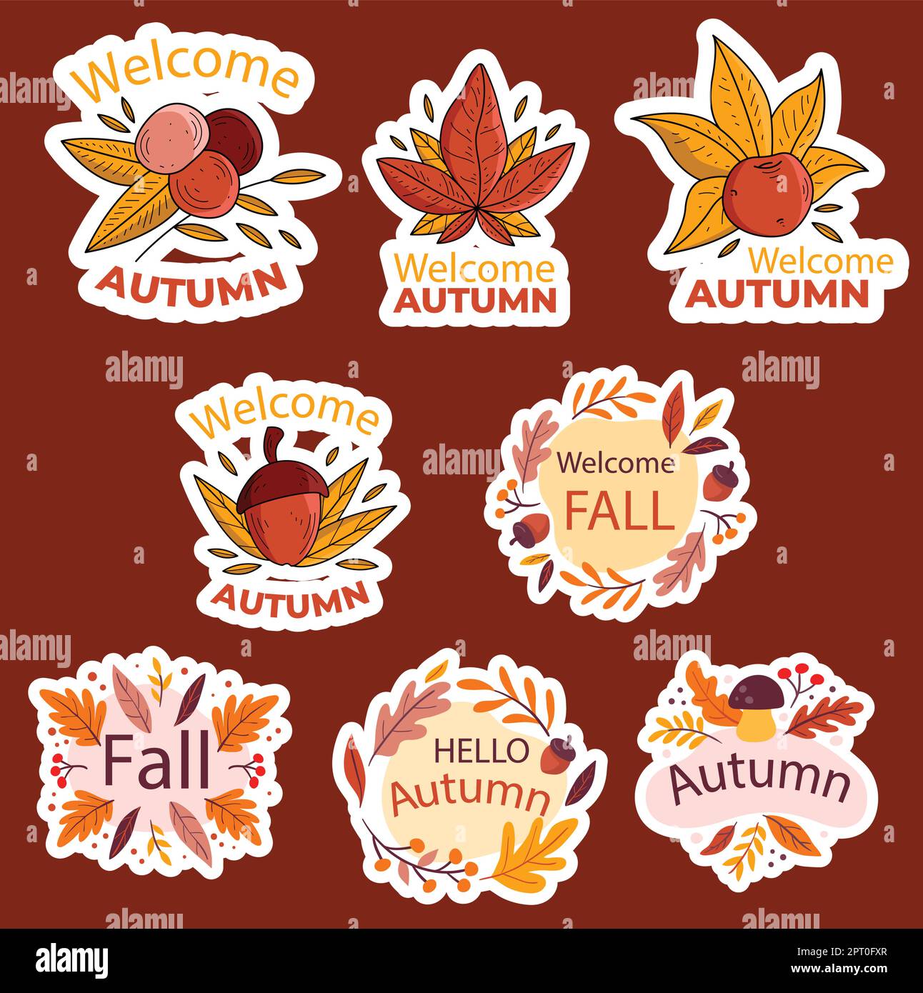 Set of autumn sticker packs Stock Vector Image & Art - Alamy