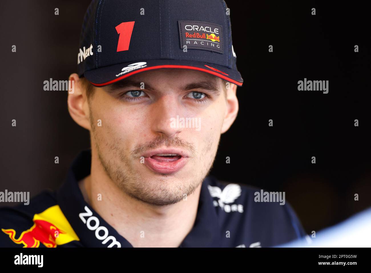 VERSTAPPEN Max (ned), Red Bull Racing RB19, portrait during the Formula 1 Azerbaijan Grand Prix ...