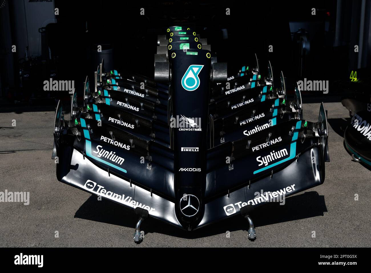 Mercedes AMG F1 Team W14, mechanical detail front wing aerodynamism ...