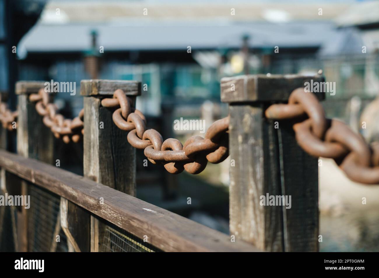Old rusty metal chain outdoors. Large chain links Stock Photo - Alamy