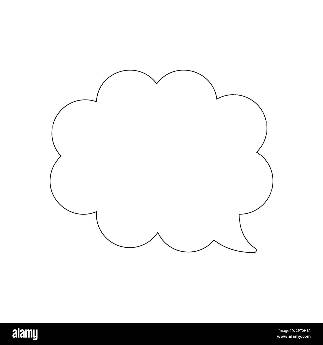 Speech bubble with black outline isolated on white background. Vector ...