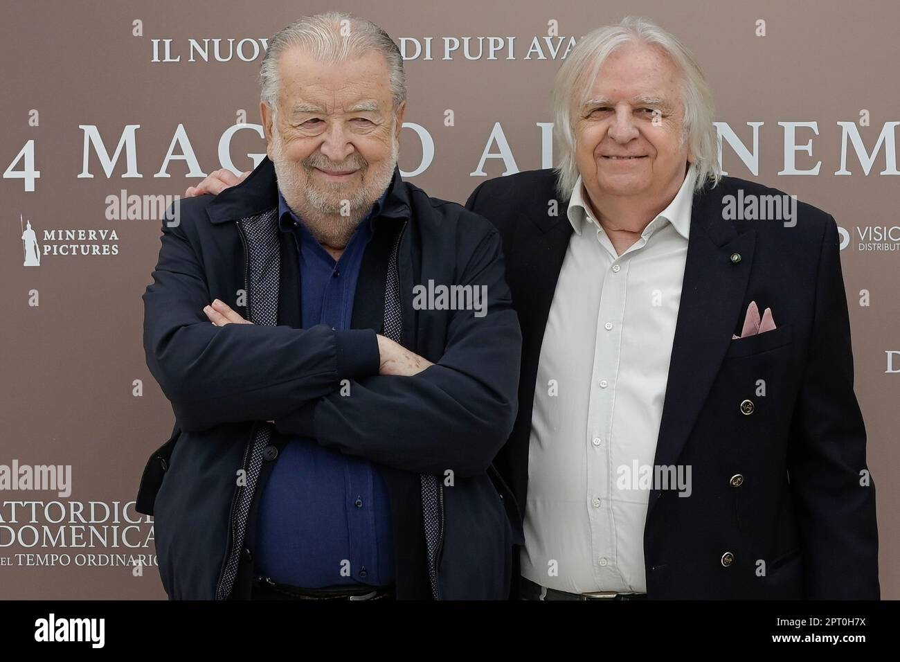 Rome, Italy. 27th Apr, 2023. Pupi Avati (L) and Antonio Avati (R ...