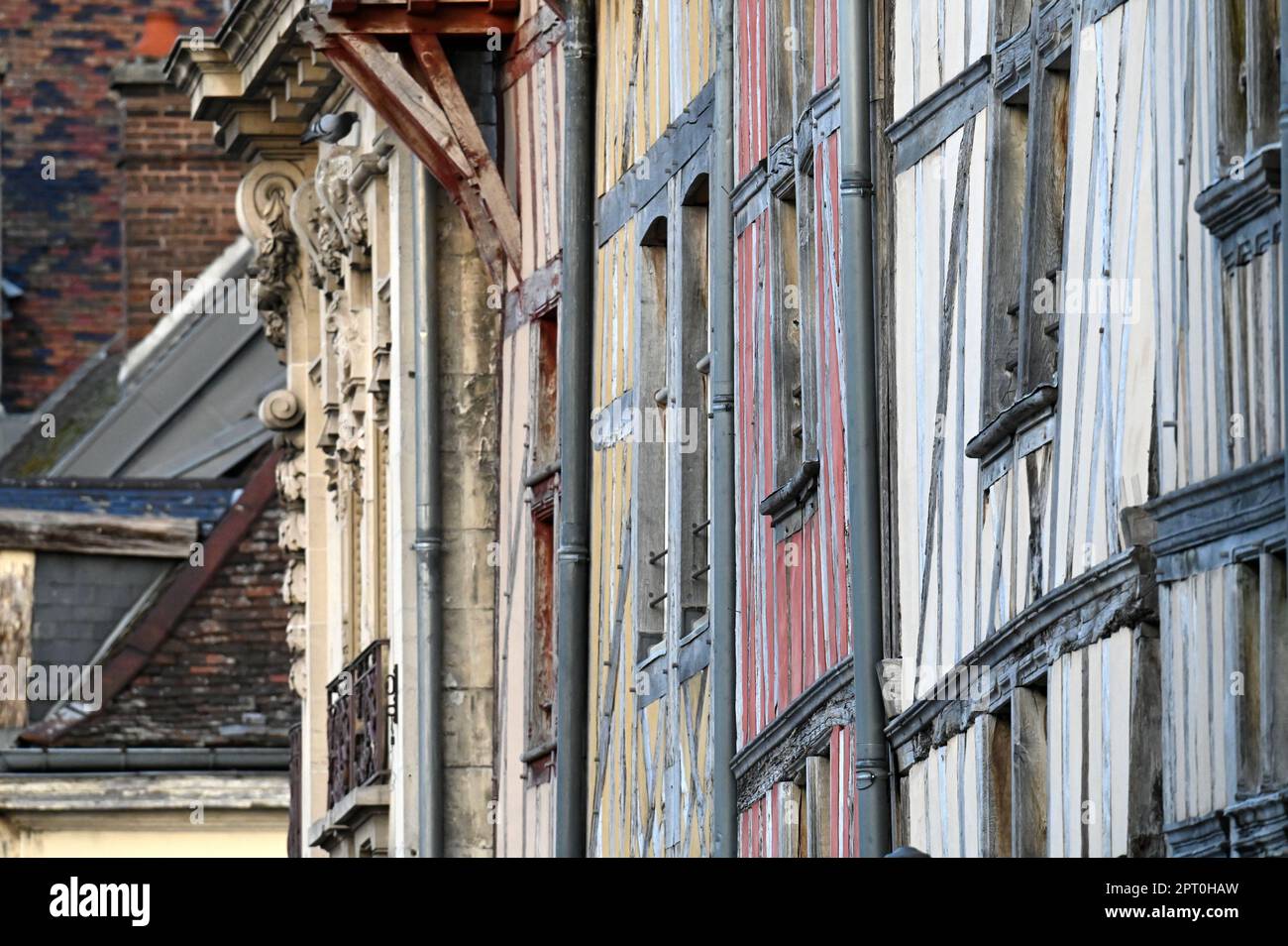 Old half-timbered buildings in Troyes, France Stock Photo - Alamy