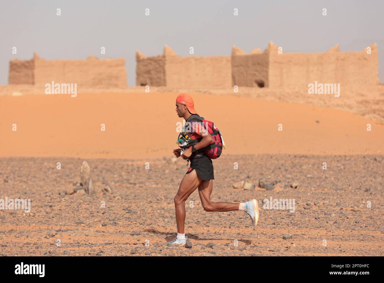 Morocco, Sahara Desert. 25th Apr, 2023. Marathon des Sables Day 3 ...
