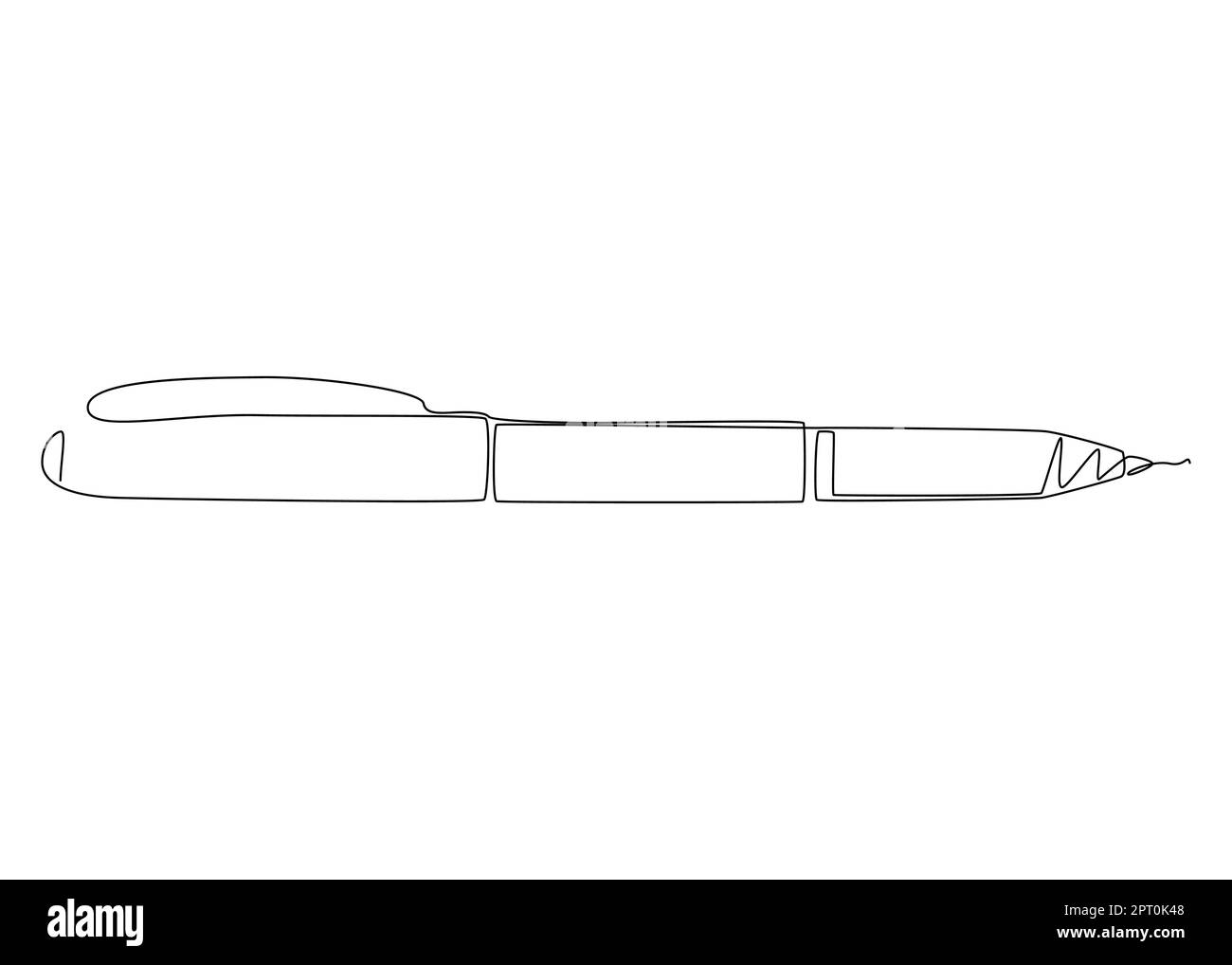 One continuous line drawing of ballpoint pen Stock Vector Image & Art ...