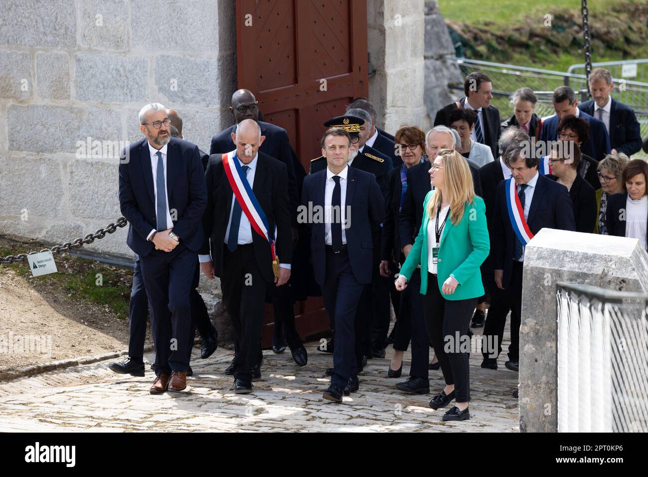 La Cluze Et Mijoux, France. 27th Apr, 2023. Mayor of La Cluze-et-Mijoux ...