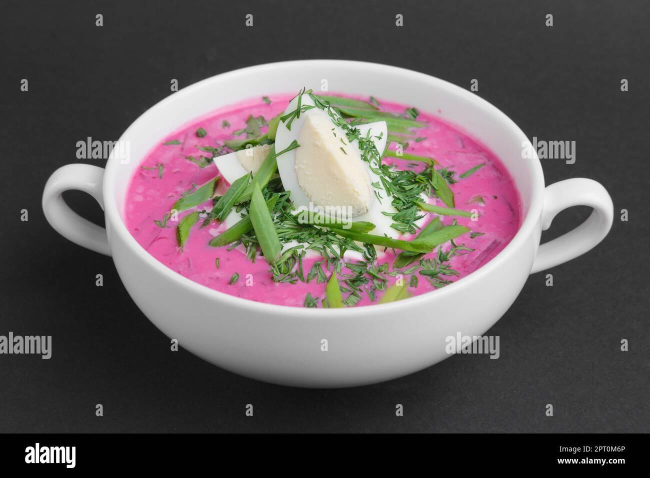 Chiller beetroot soup with egg Stock Photo - Alamy