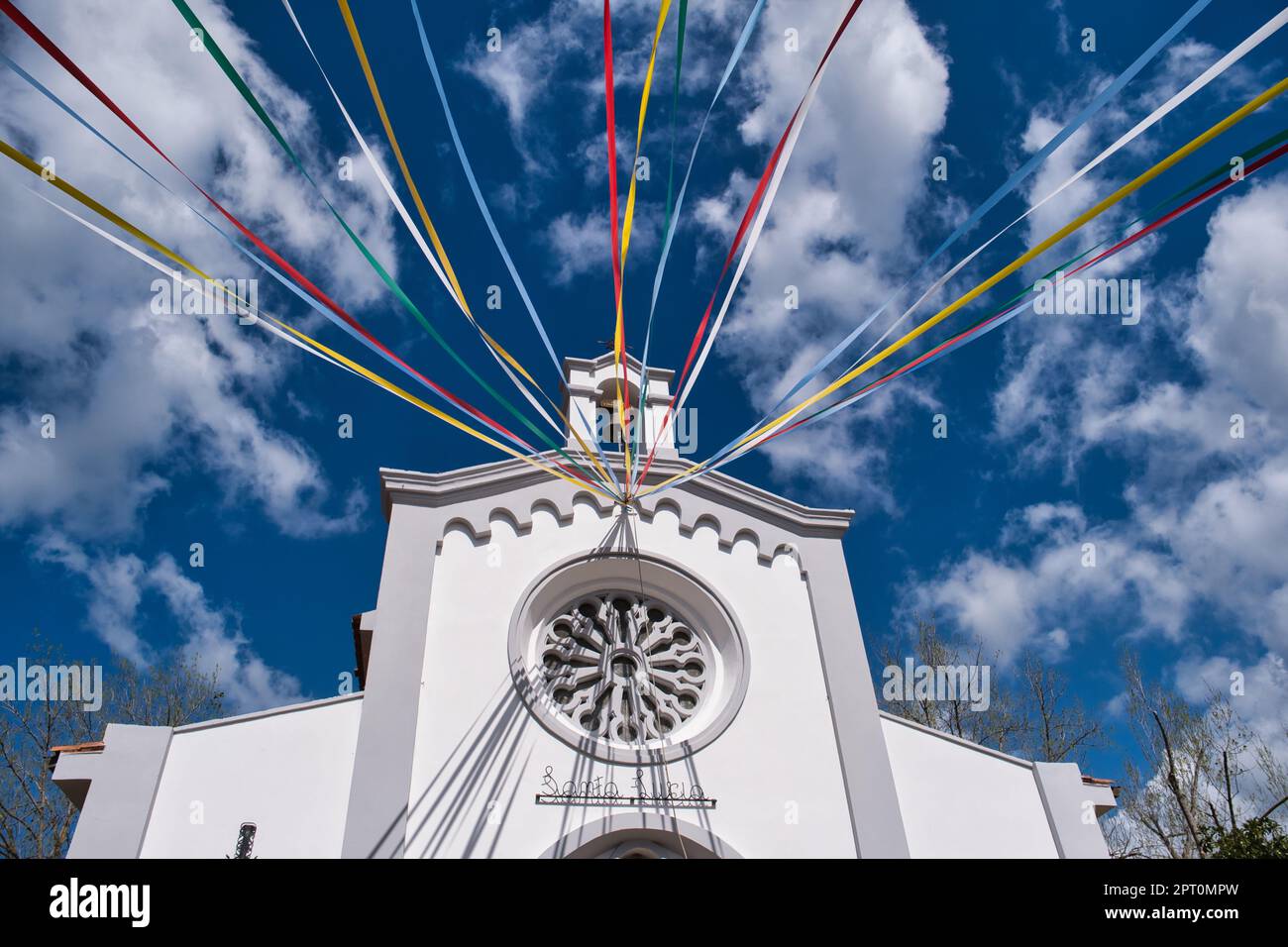 Detail of the facade of the Saint Lucy church in Assemini Stock Photo ...