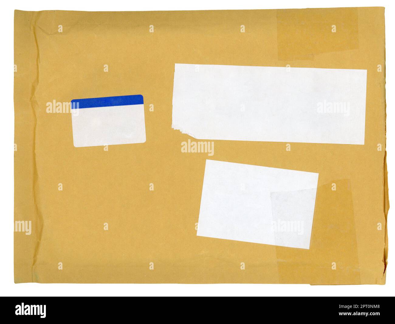 yellow paper letter envelope for mail postage with blank labels ...