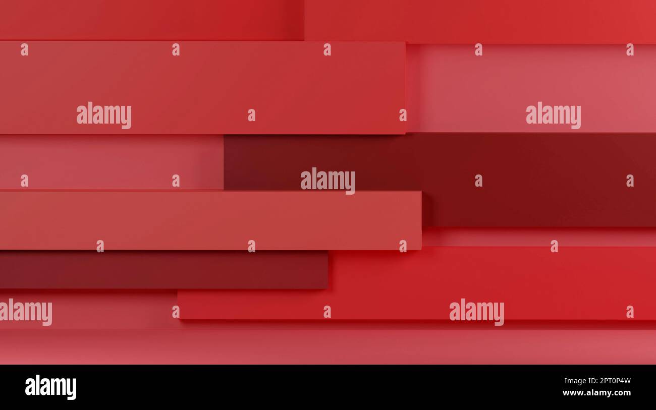 3D render blank bright red studio background, product display with copy ...