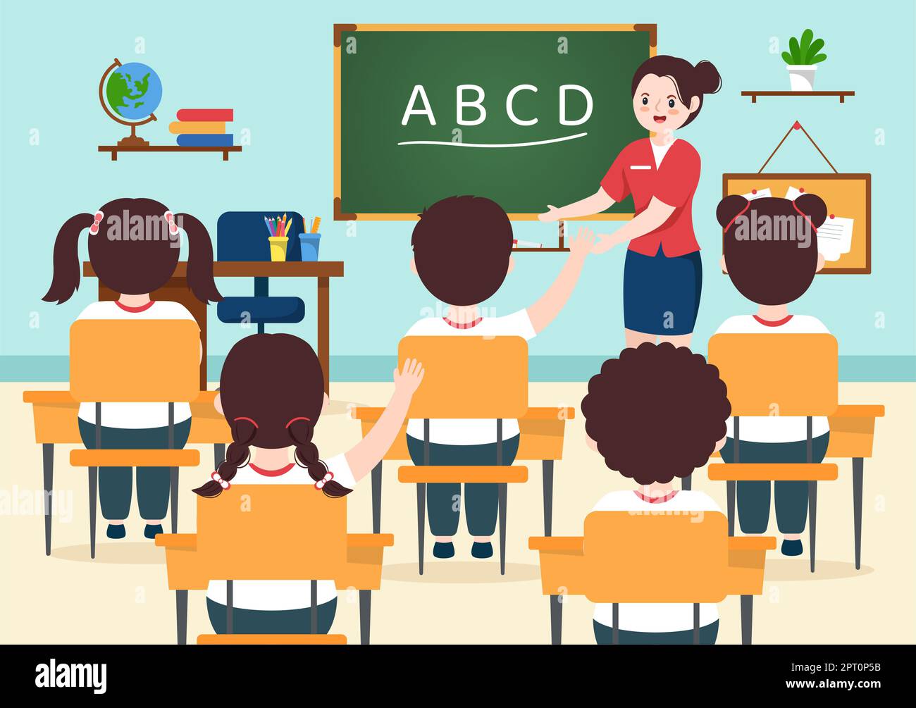 Cartoon Student Studying