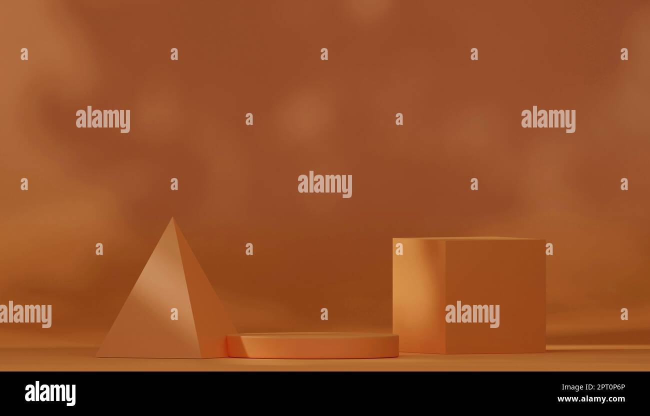 Bright brown stage podium 3d studio background Abstract 3D geometric ...