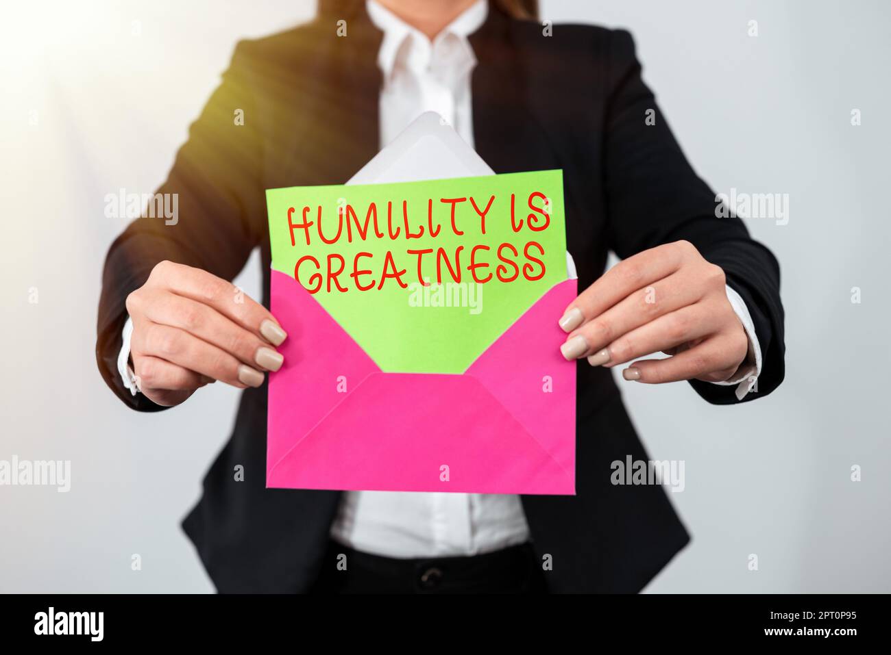 Conceptual caption Humility Is Greatness, Business idea being Humble is ...