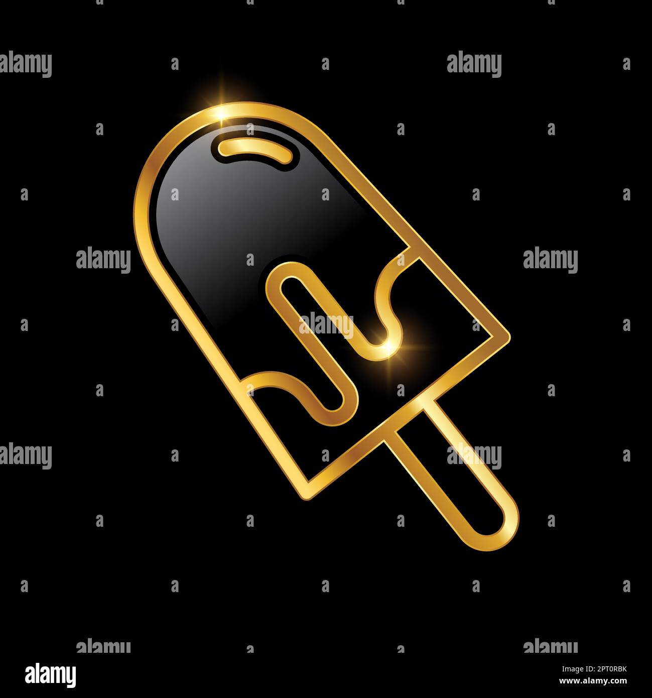 Gold ice cream black background Stock Vector Images - Alamy