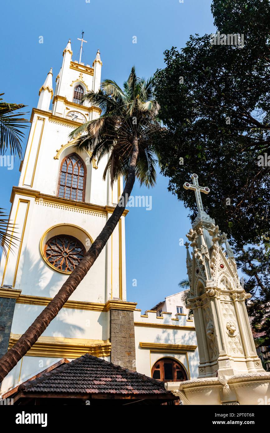 Bell tower of the Saint Thomas cathedral, Mumbai, Maharashtra, India ...
