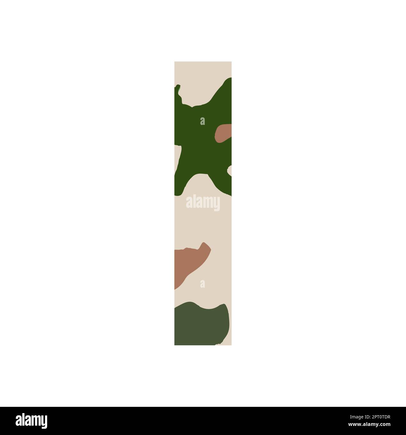 English alphabet letter I, khaki style isolated on white background ...