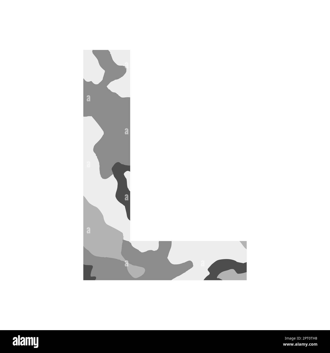 English alphabet letter L, khaki style isolated on white background ...