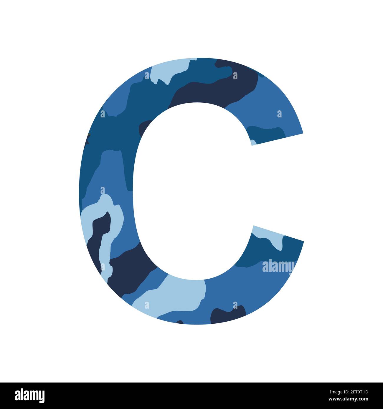 English alphabet letter C, khaki style isolated on white background ...