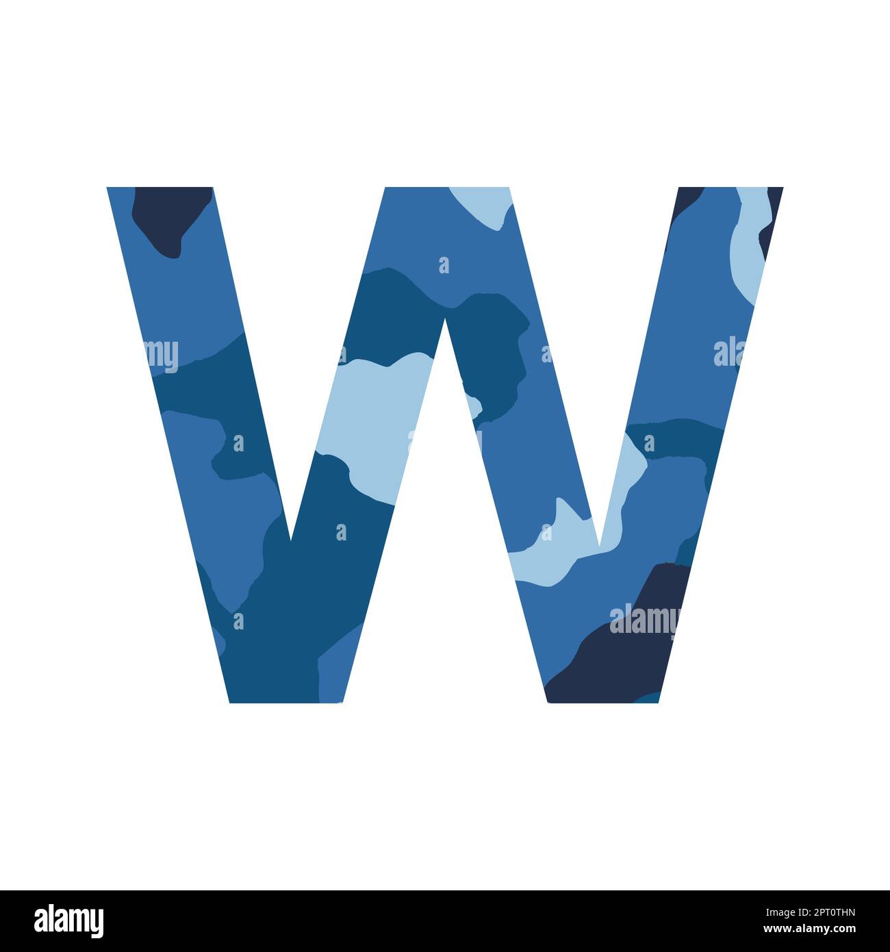 English alphabet letter W, khaki style isolated on white background - Vector illustration Stock ...