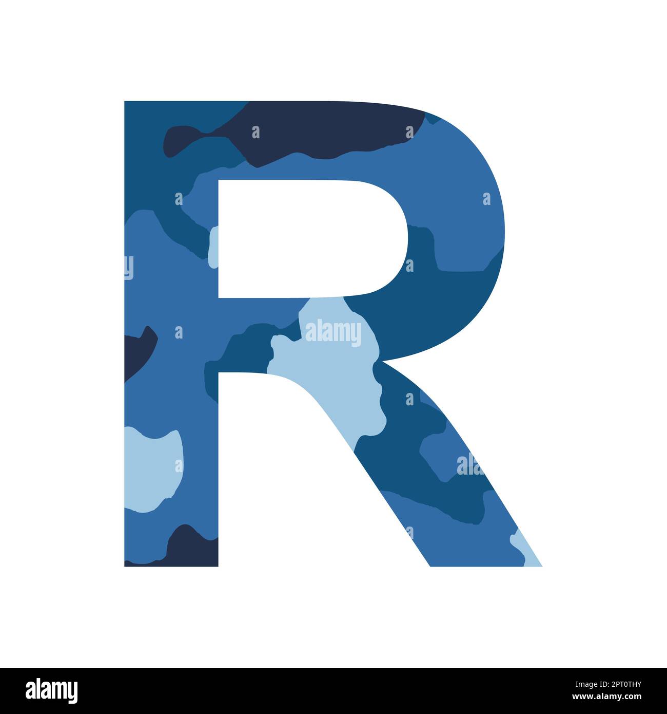 English alphabet letter R, khaki style isolated on white background ...