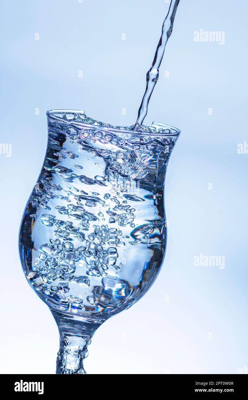 The image of pouring drinking water, into a glass, that makes one feel ...
