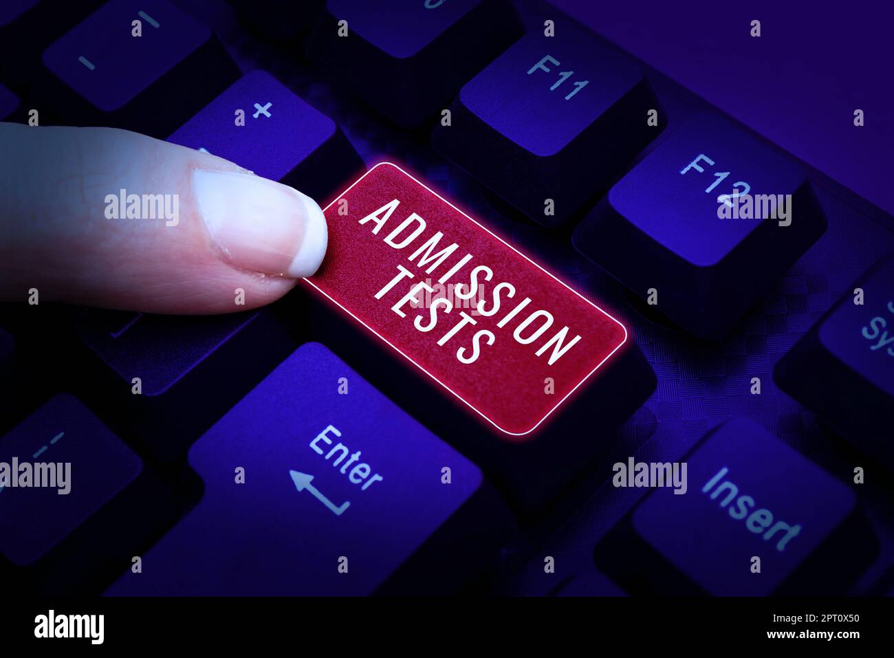 Sign displaying Admission Tests, Word Written on an exam that you take ...