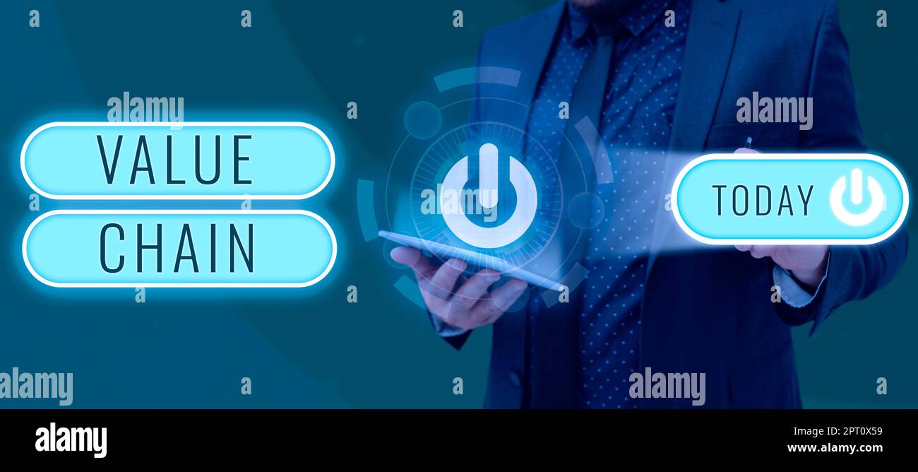 Sign displaying Value Chain, Word Written on Business manufacturing ... Sign displaying Value Chain, Word Written on Business manufacturing ...