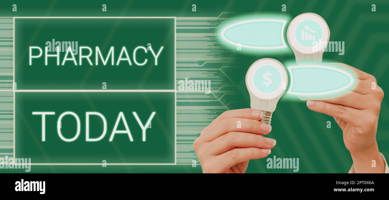 Text caption presenting Pharmacy, Business showcase the practice of ...