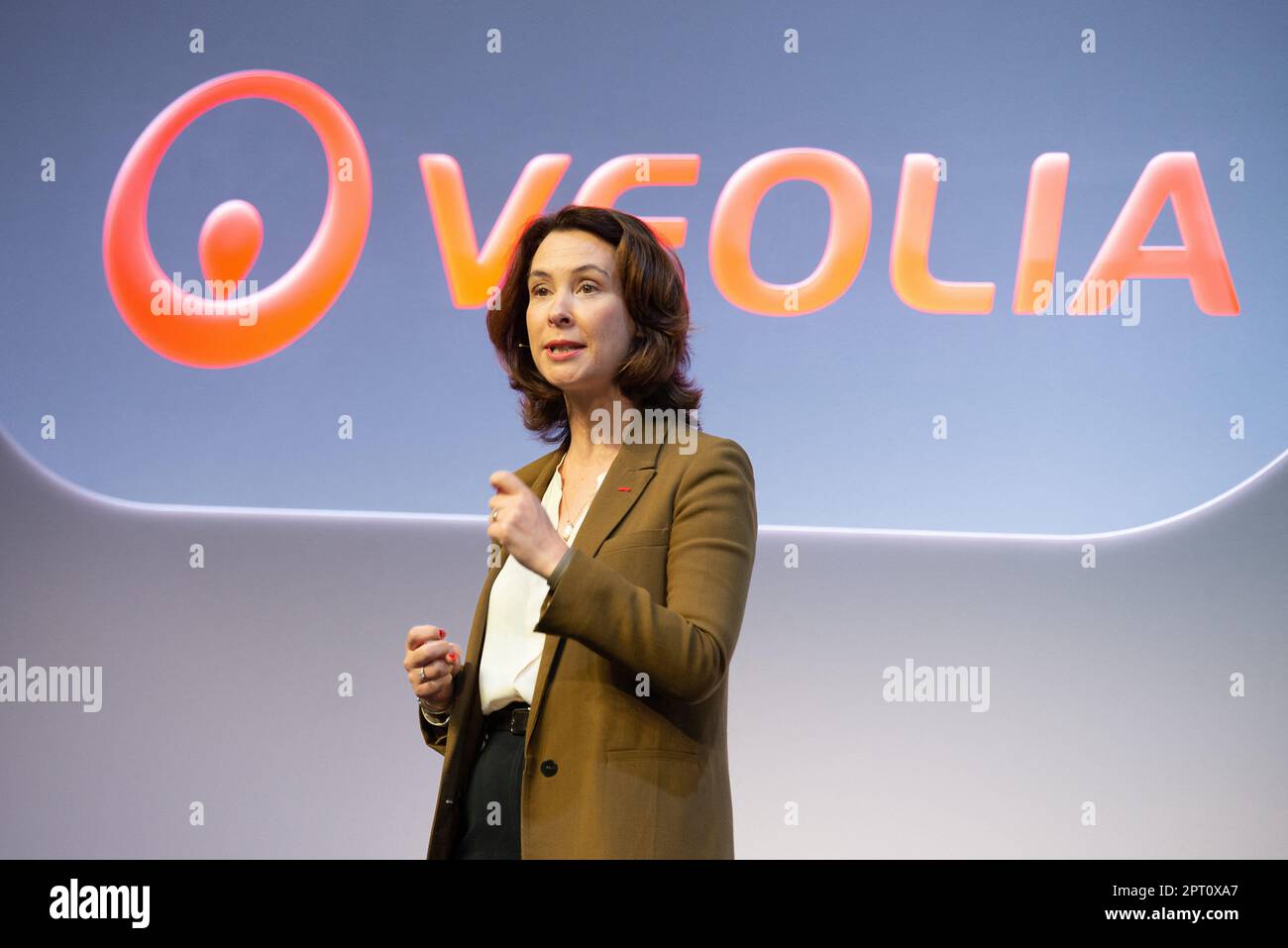 Paris, France. 27th Apr, 2023. Estelle Brachlianoff, Executive Director ...