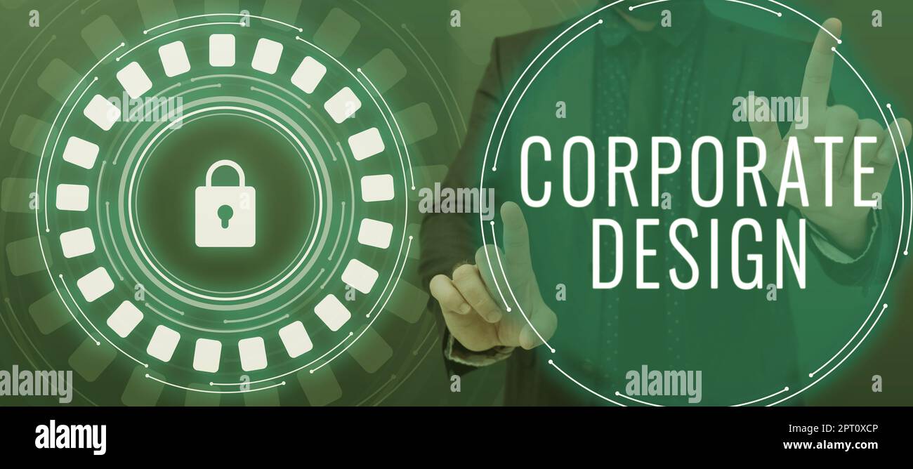 Conceptual caption Corporate Design, Business idea official graphical ...