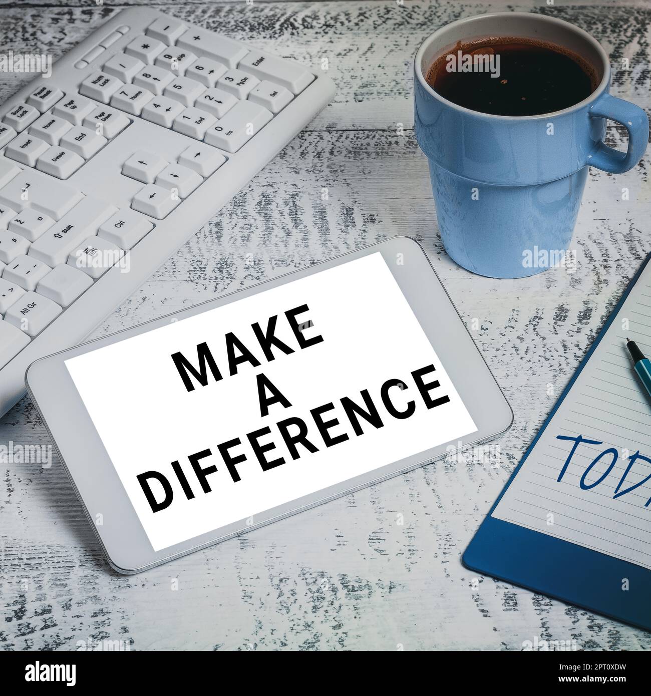 Handwriting text Make A Difference, Concept meaning Personal ...