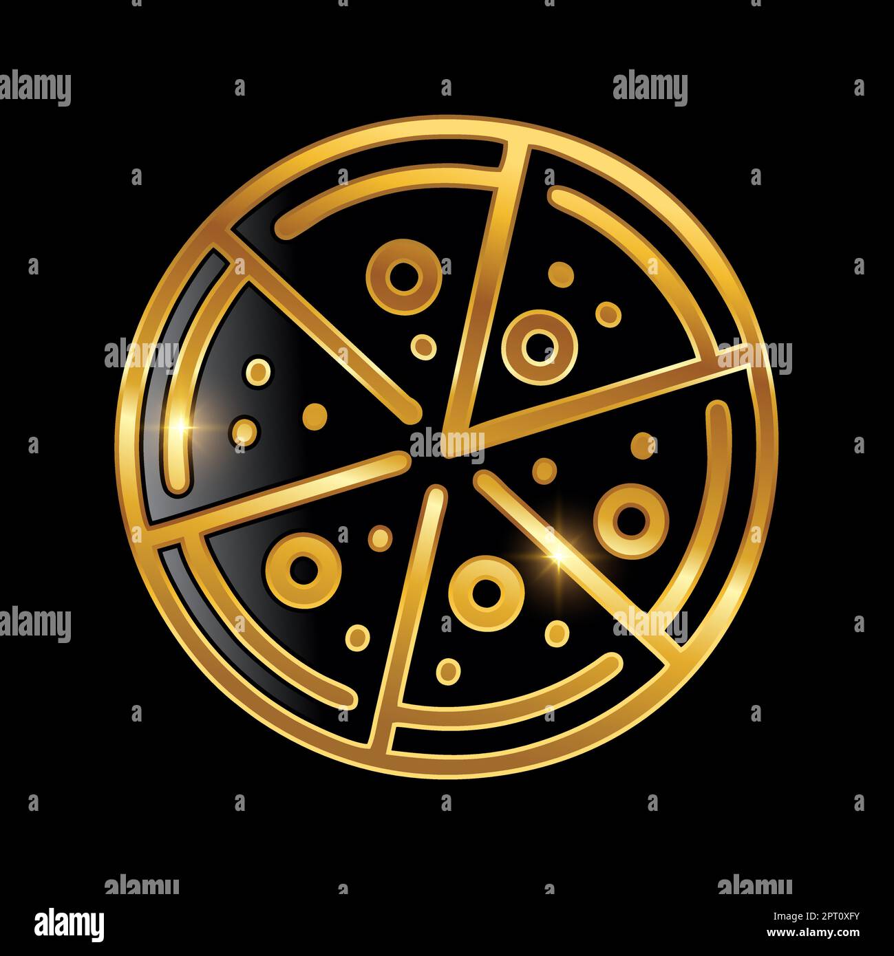 Golden Luxury Pizza Vector Icon Stock Vector Image & Art - Alamy