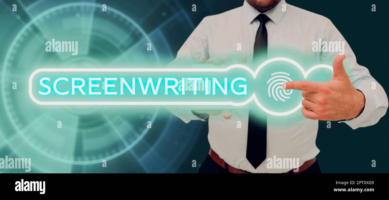 Text showing inspiration Screenwriting, Internet Concept the art and ...