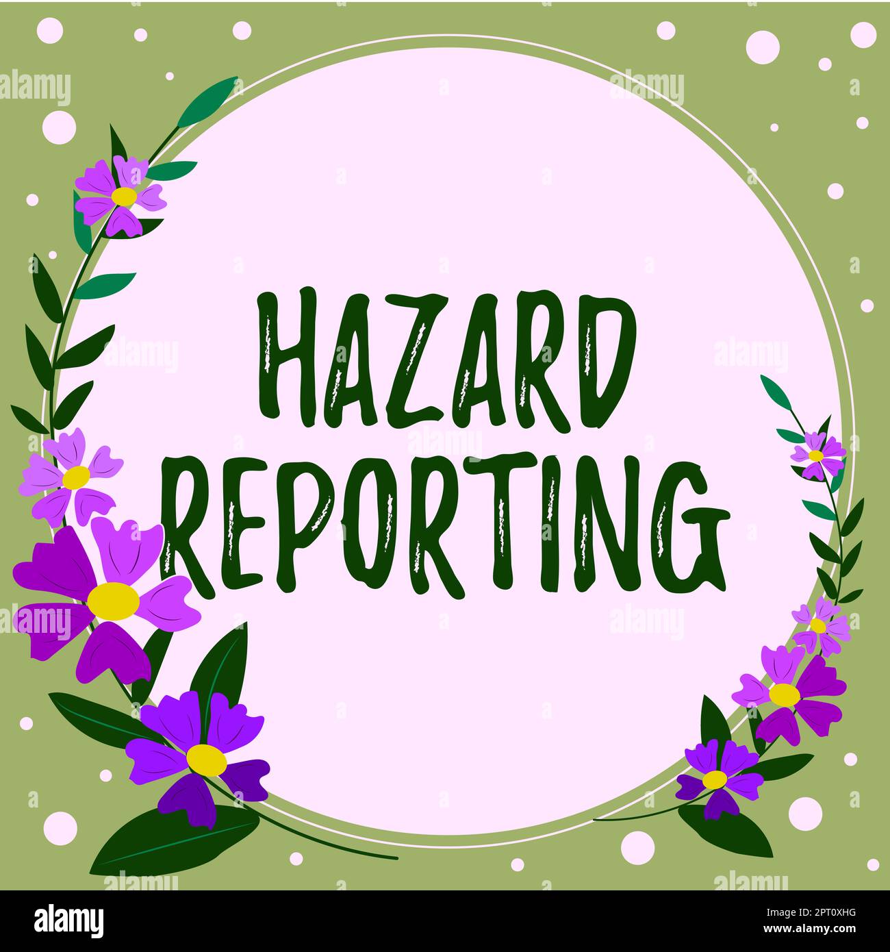 Text caption presenting Hazard Reporting, Conceptual photo account or ...