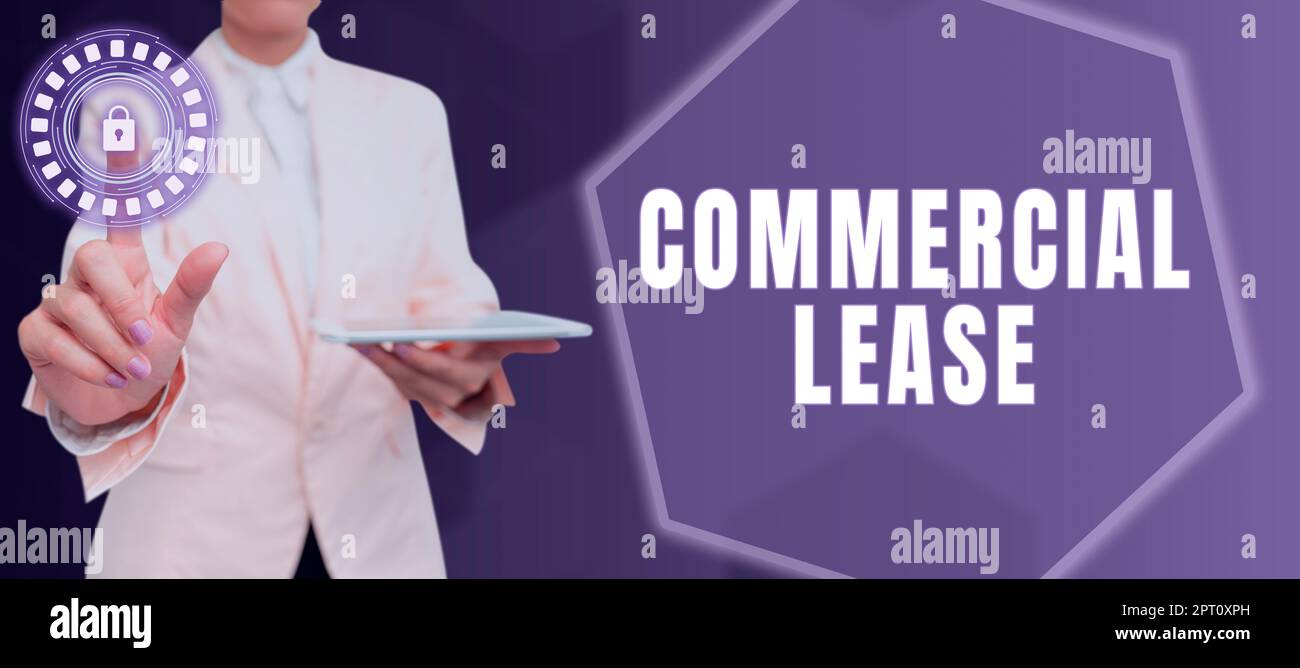Text sign showing Commercial Lease, Concept meaning study of both ...