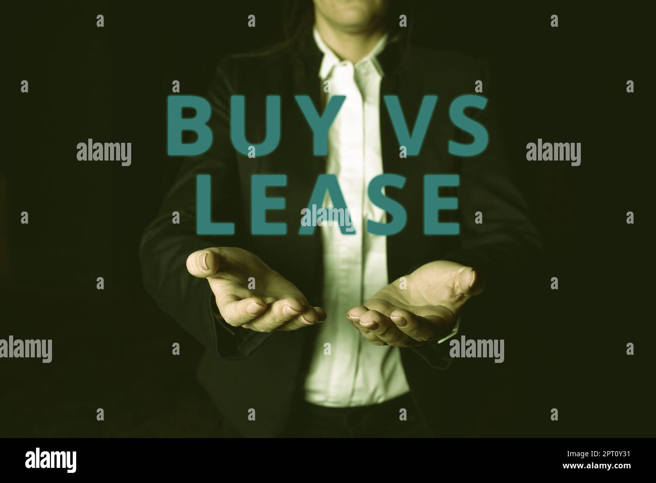 Text showing inspiration Buy Vs Lease, Business concept Own something ...